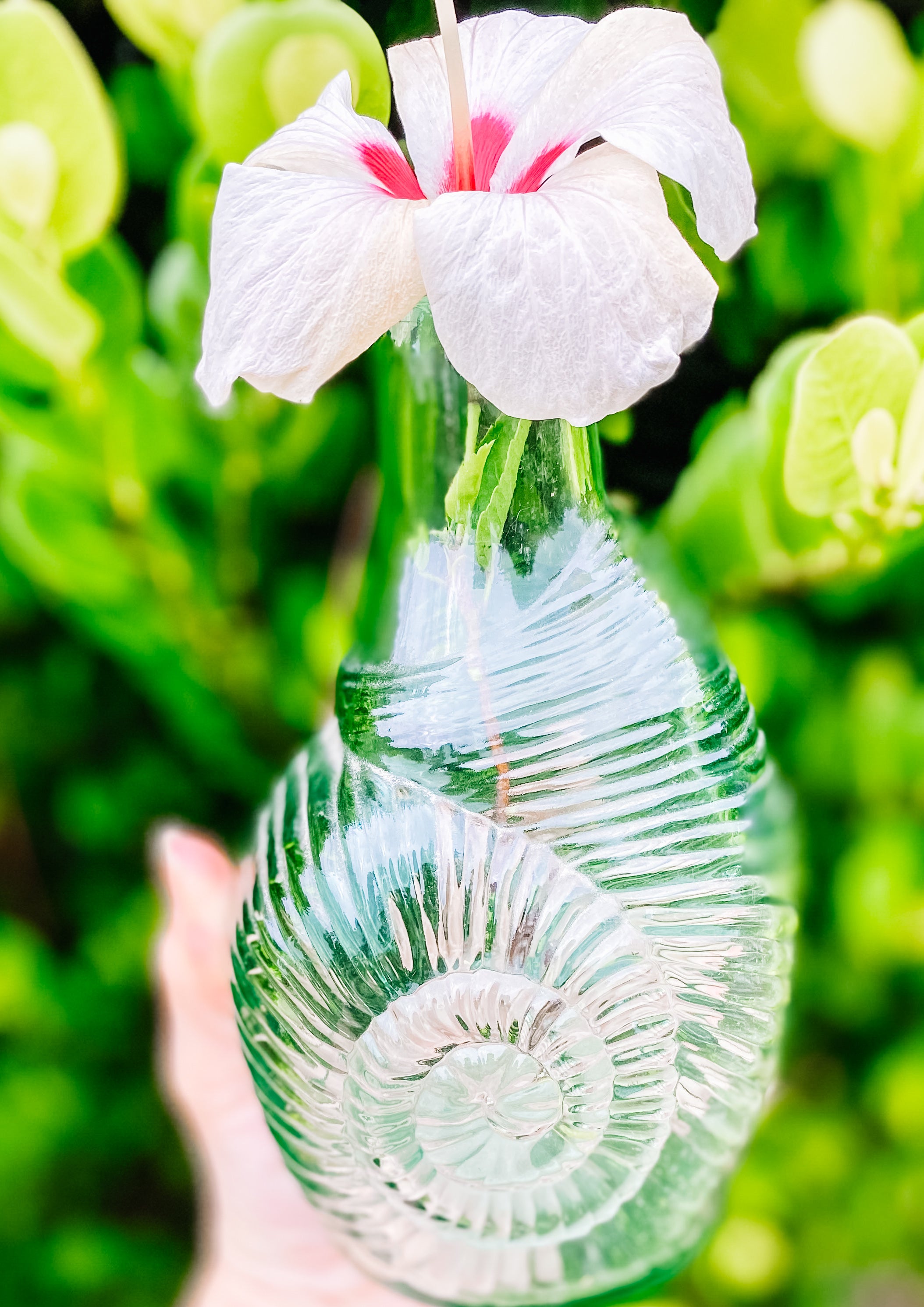 Vintage green glass Shell Vase – Boho Beach Break